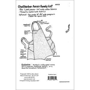 Chatterbox Apron Pattern, Reversible Apron Pattern by Mary Mulari ...