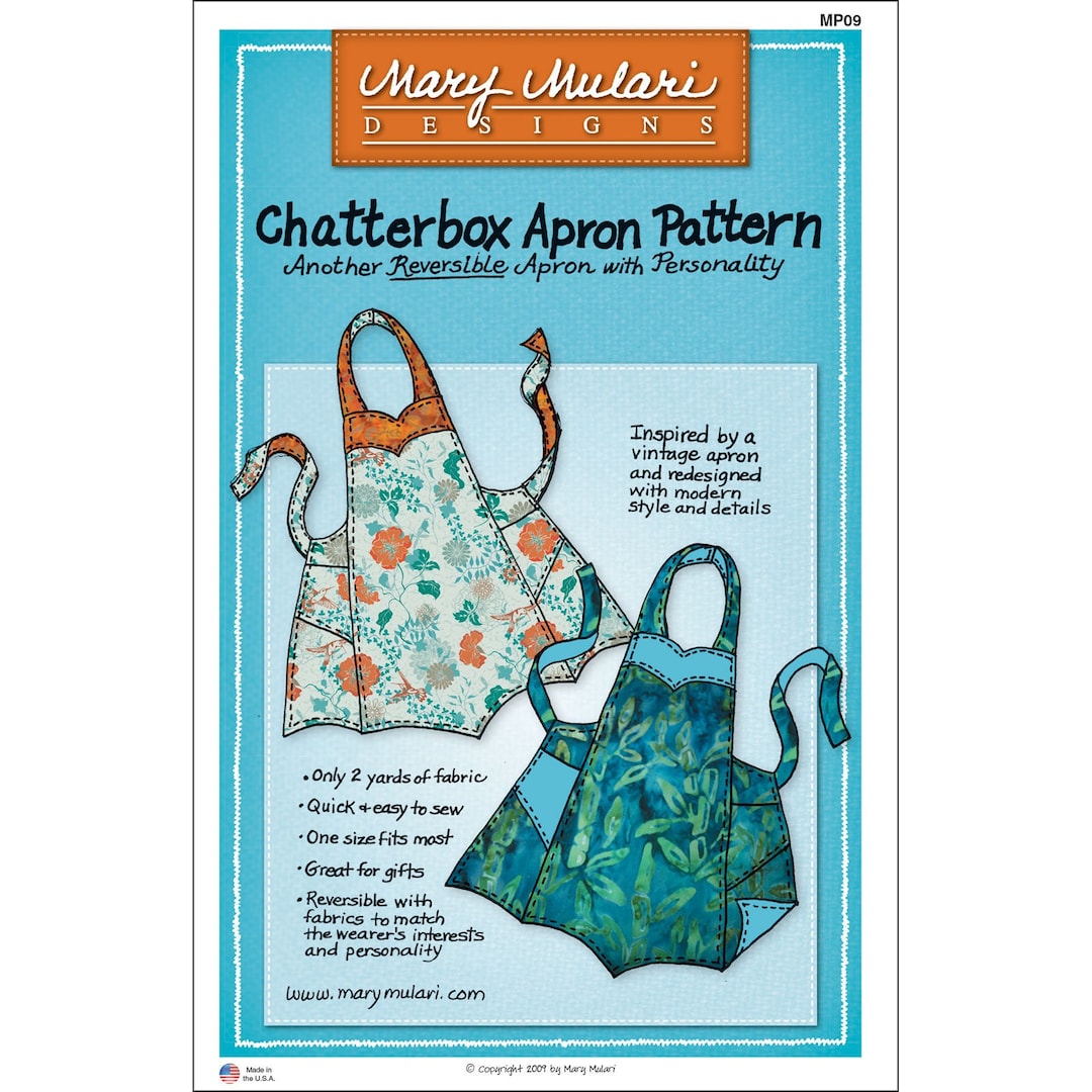 Chatterbox Apron Pattern, Reversible Apron Pattern by Mary Mulari ...