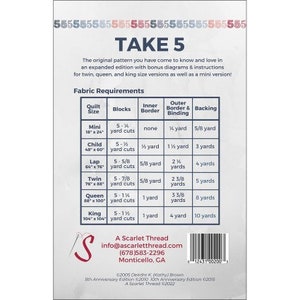 Take 5 Quilt Pattern, Designed by the Teacher's Pet, Quick and Easy ...
