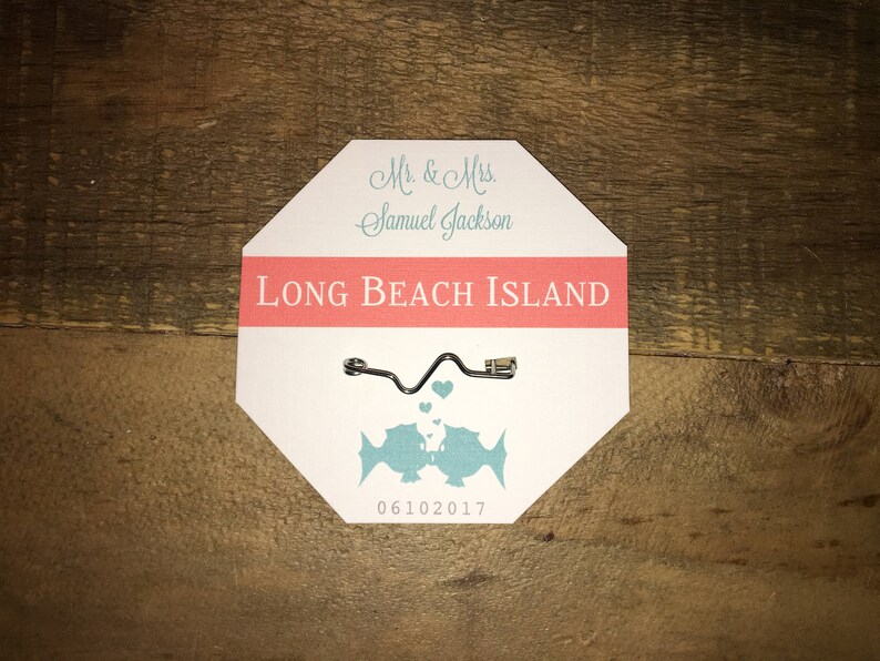 Kissing Fish Slate Blue Beach Badge Place Cards Ocean Wedding - Etsy