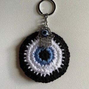 Crochet Evil Eye Keychain - Free Shipping - Etsy