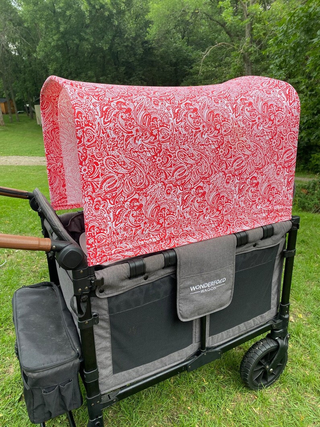 Paisley Print Wonderfold W4 Wagon Canopy, UV Protection, Red Print ...