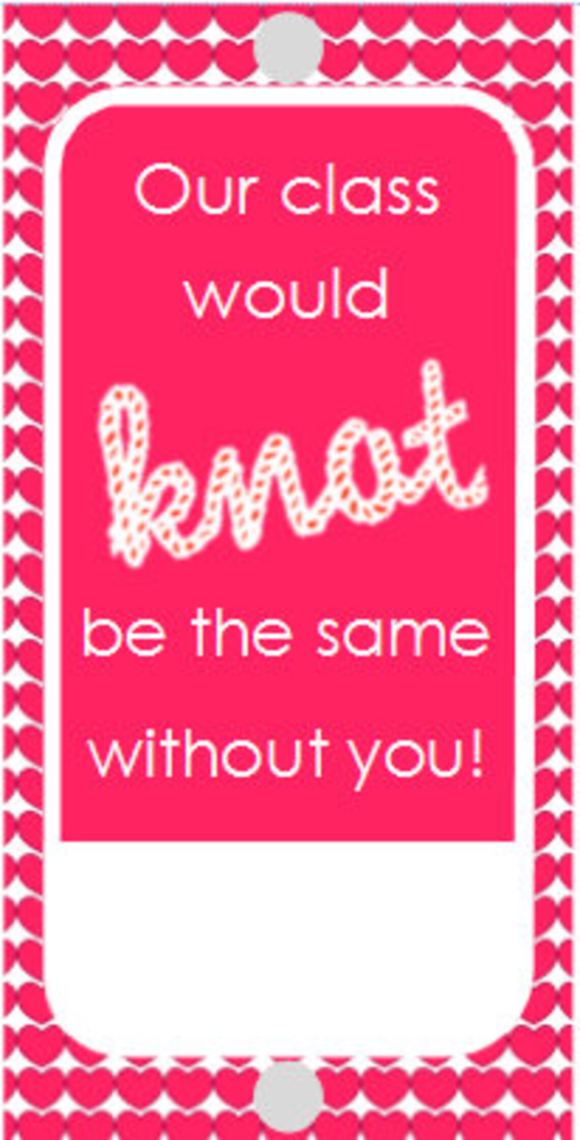 INSTANT DOWNLOAD Pink Friendship Bracelet Class Valentine Card ...