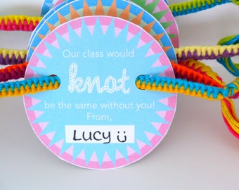 INSTANT DOWNLOAD Friendship Bracelet Class Valentine Card Printable ...