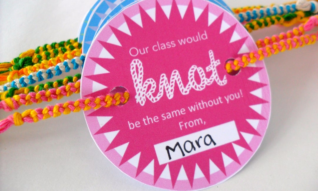 INSTANT DOWNLOAD Pink Friendship Bracelet Valentine Card Printable our ...