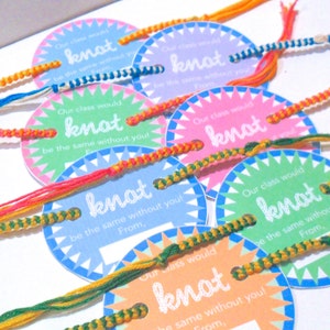 INSTANT DOWNLOAD - Pink and Blue Friendship Bracelet Class Party Favor ...