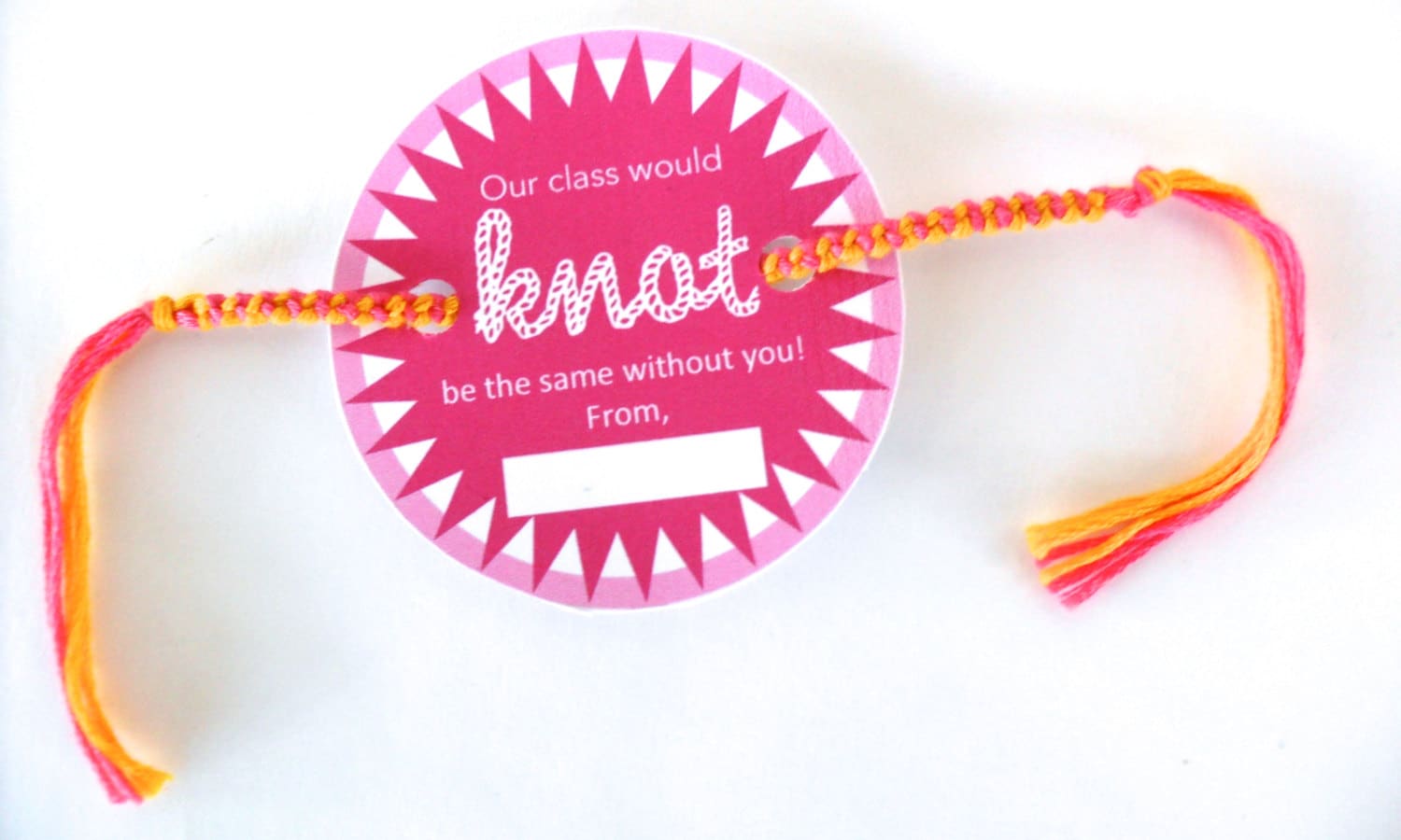 INSTANT DOWNLOAD Pink Friendship Bracelet Valentine Card Printable our ...