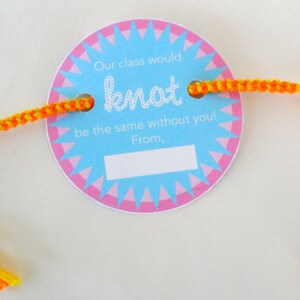 INSTANT DOWNLOAD Blue and Pink Friendship Bracelet Class Valentine Card ...