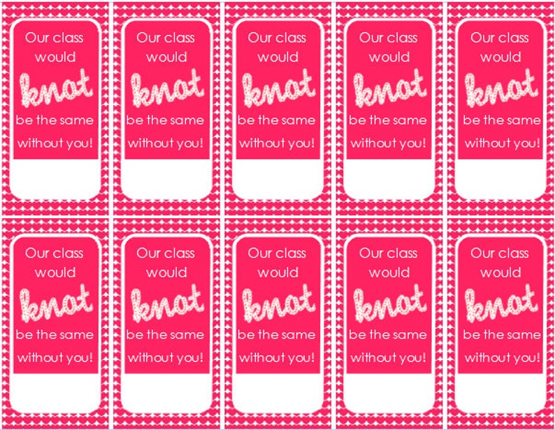 INSTANT DOWNLOAD Pink Friendship Bracelet Class Valentine Card ...