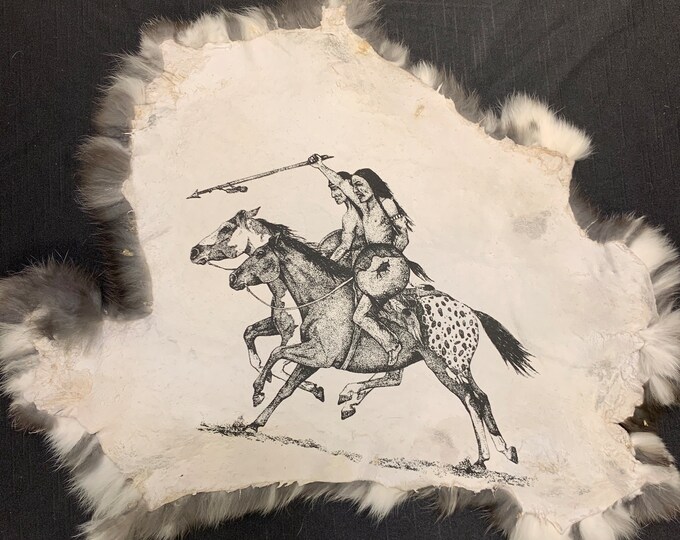 Rabbit Pelt With horse Image Screen Printed One Side. the Fur Side is ...