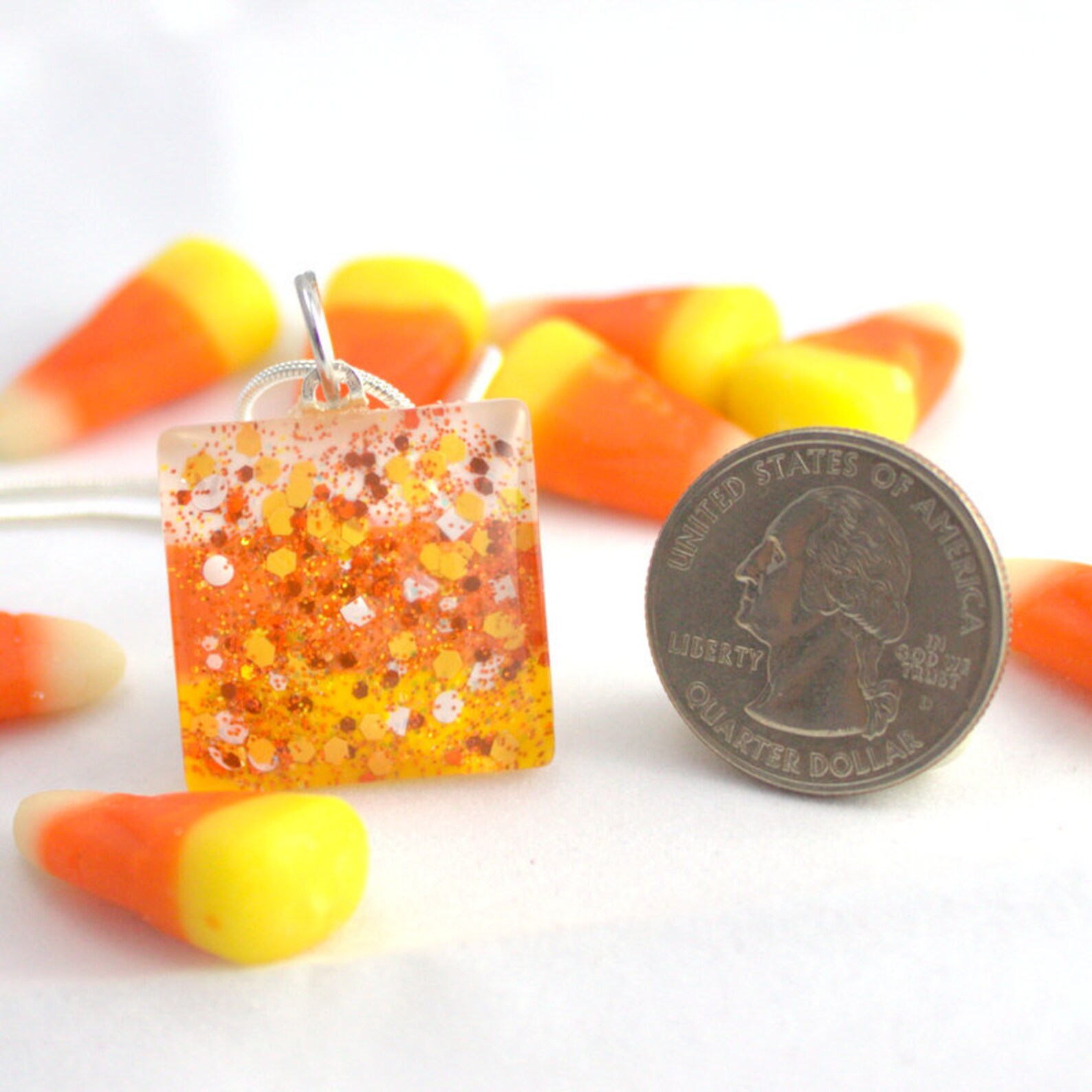 Candy Corn Necklace Halloween Jewelry Yellow Orange White | Etsy