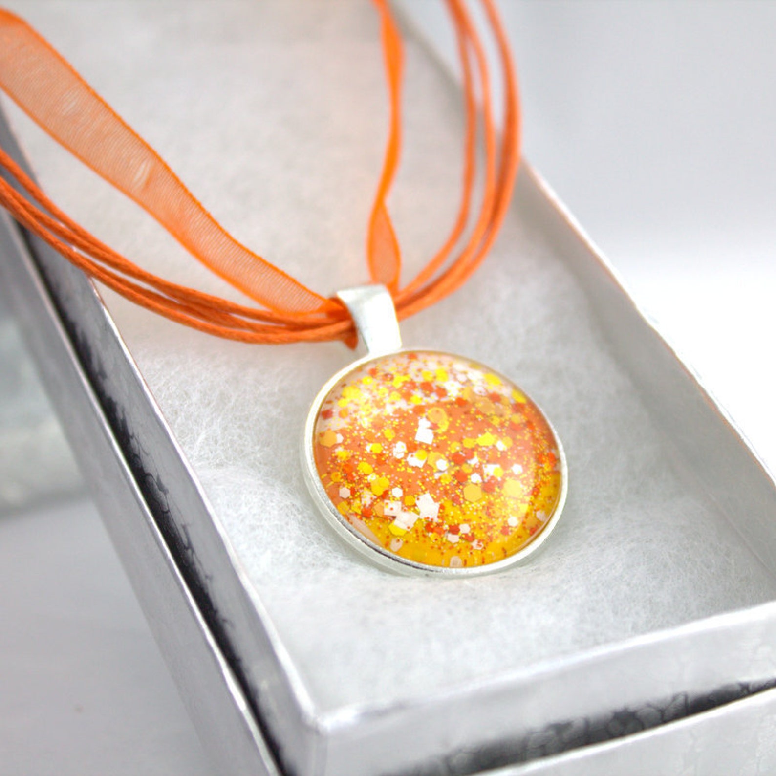 Candy Corn Necklace Halloween Jewelry Yellow Orange White | Etsy