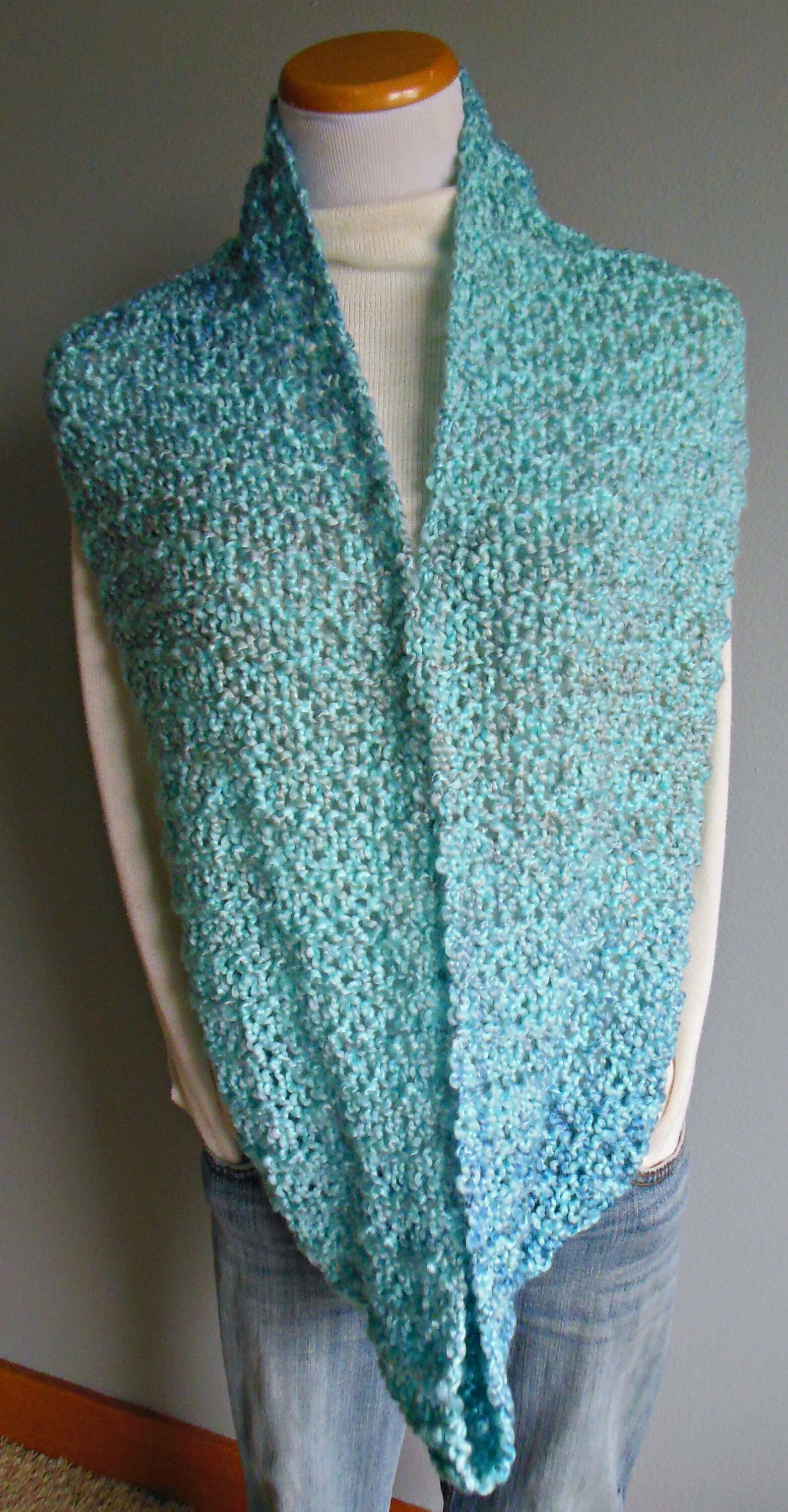 Turquoise Blue Multicolored Infinity Scarf Hand Knit Circle - Etsy