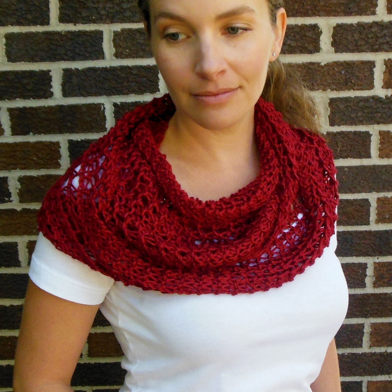 Red Knitted Scarf - Etsy