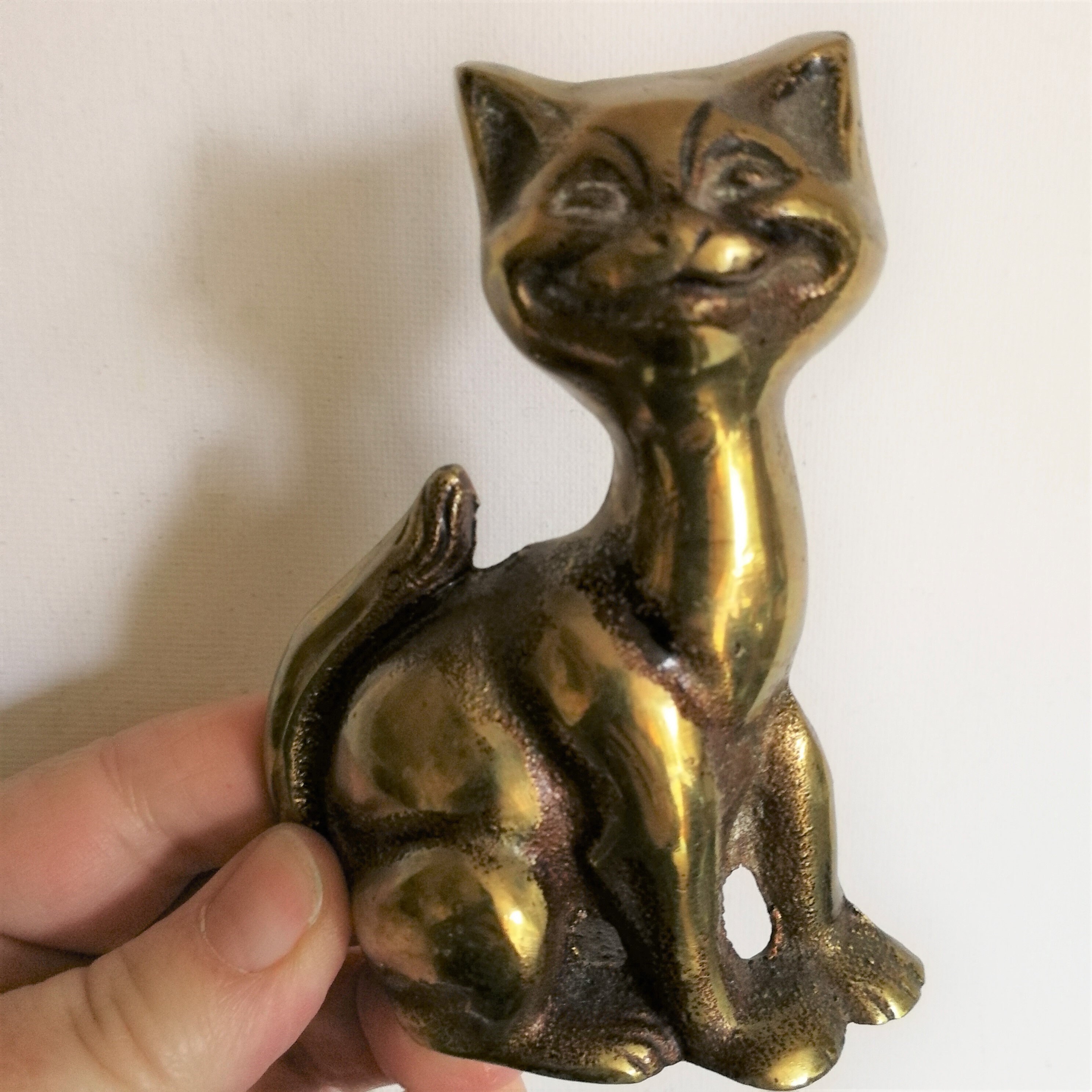 Vintage Brass Cat Figurine - Etsy UK