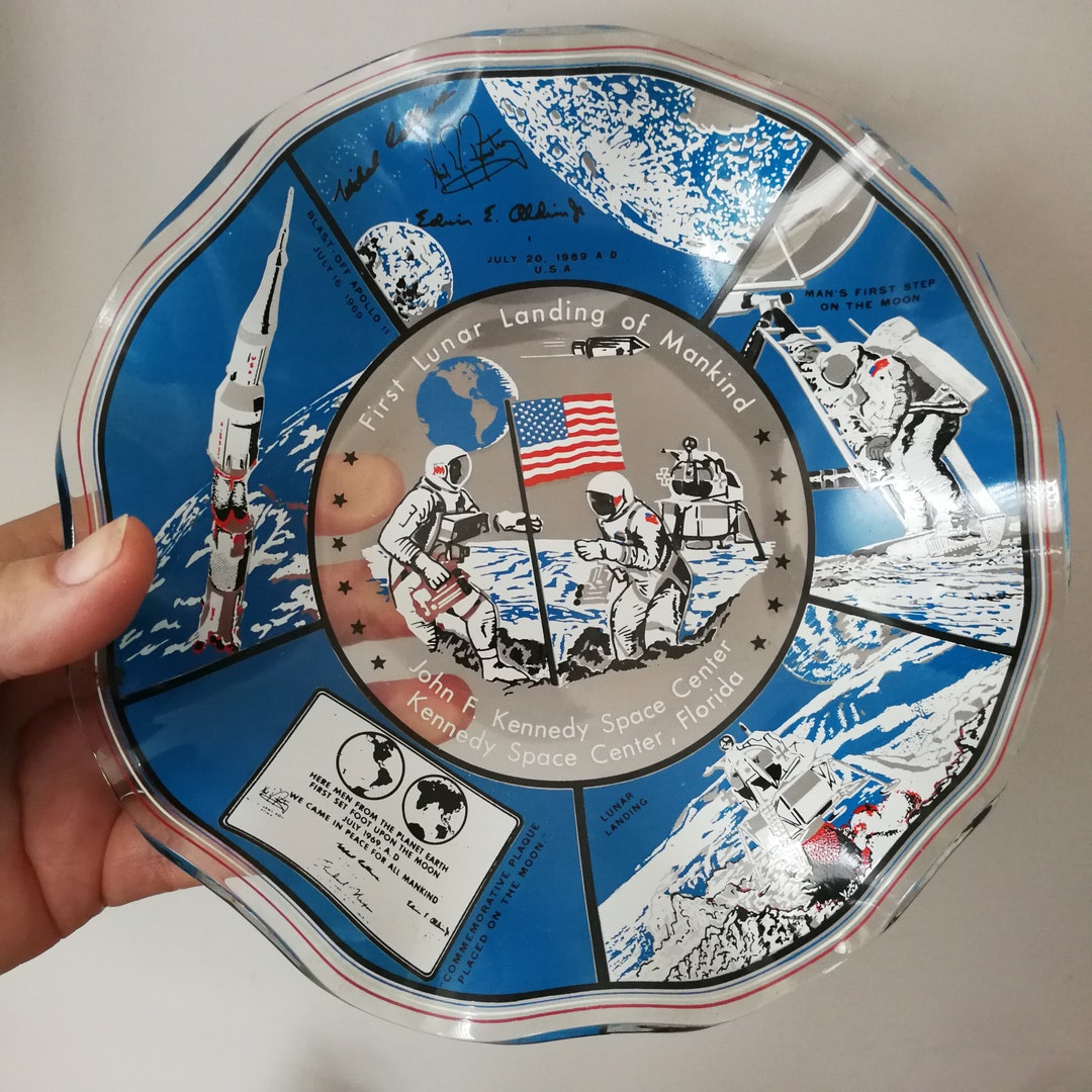 Apollo Lunar Landings Commemorative Glass Plate American History - Etsy