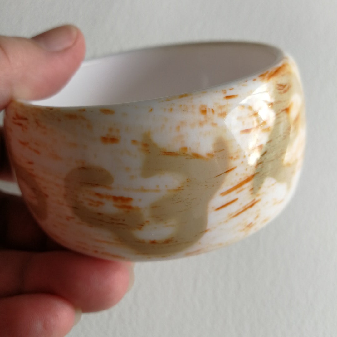Bangle Wide White Plastic Bangle With Coffee Coloured Decoration Retro ...