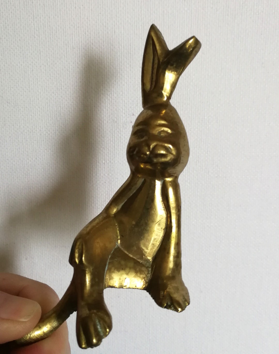 Vintage Brass Shelf Rabbit Sitting Figurine - Etsy