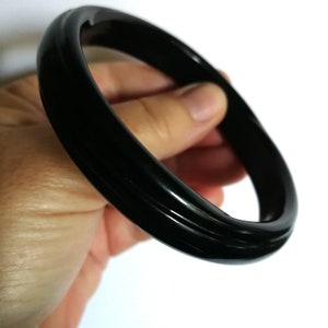Bangle Textured Black Plastic Bangle - Etsy