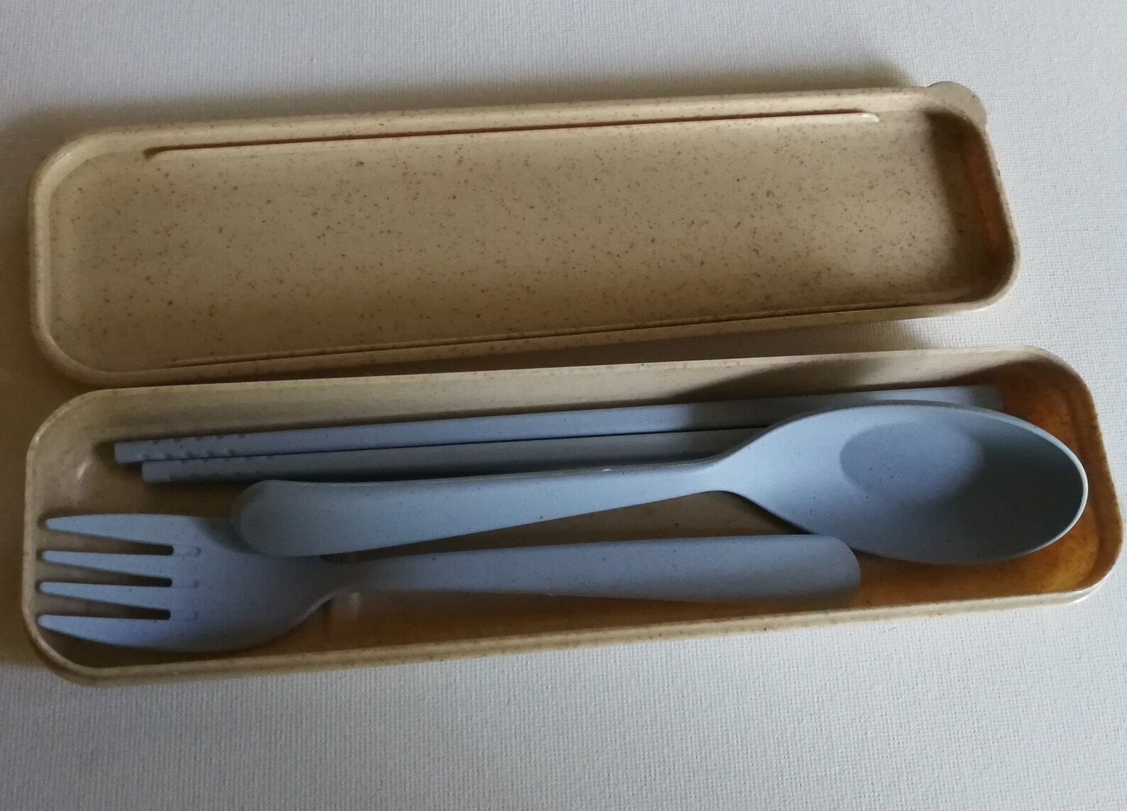 Pale Blue Bamboo Spoon Fork and Chopsticks Set Cutlery Set - Etsy UK