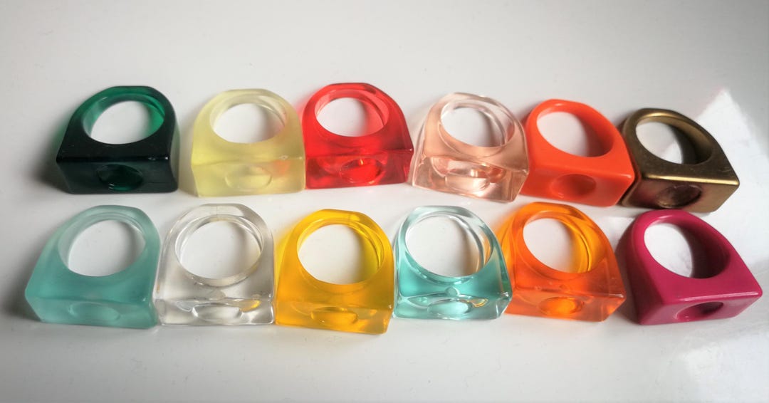 Chunky Plastic Ring - Choose Your Colour - Etsy