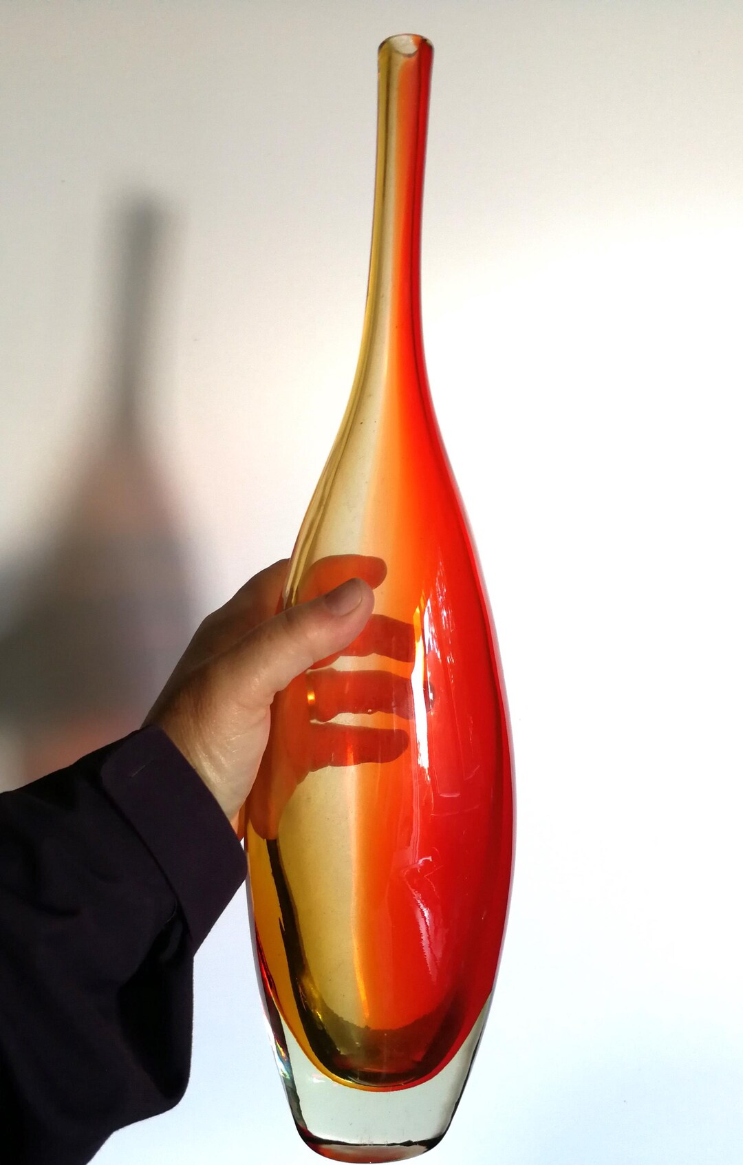 Rare Vintage Floris Meydam Leerdam Art Glass Bottle Vase 1950 Dutch ...