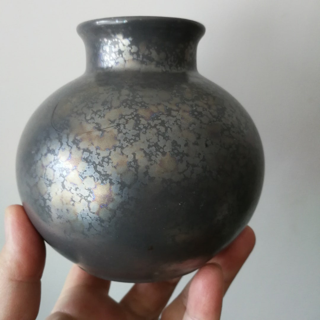 Stunning Vintage Retro Poole Lustrous Grey Pottery Vase With No Damage ...