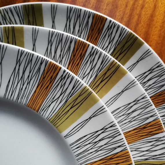 Vintage retro mid century modern Sienna pattern china Midwinter Jessie ...