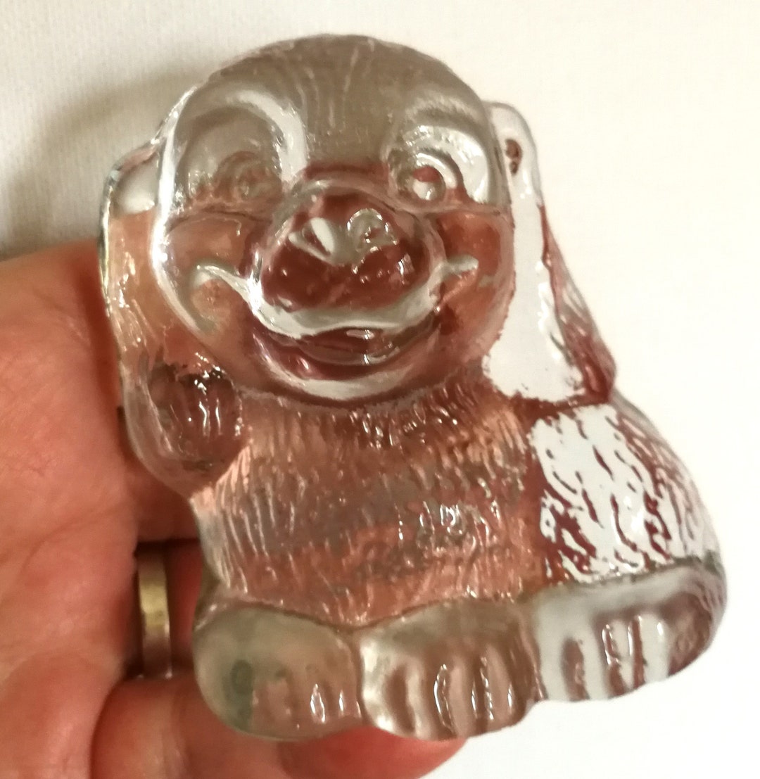 Goebel Puppy Dog Clear Crystal Glass Paperweight Doggy Figure Vintage ...