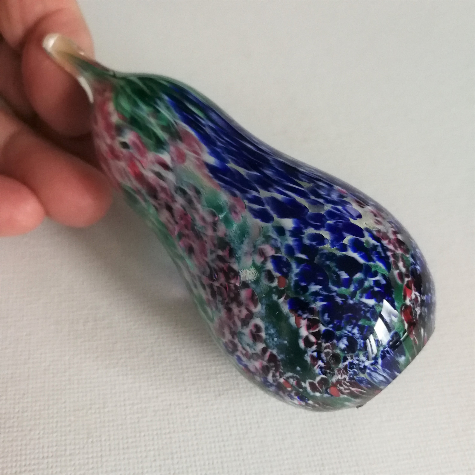 Paperweight Solid Glass Pear Shaped Paperweight With a Blue - Etsy