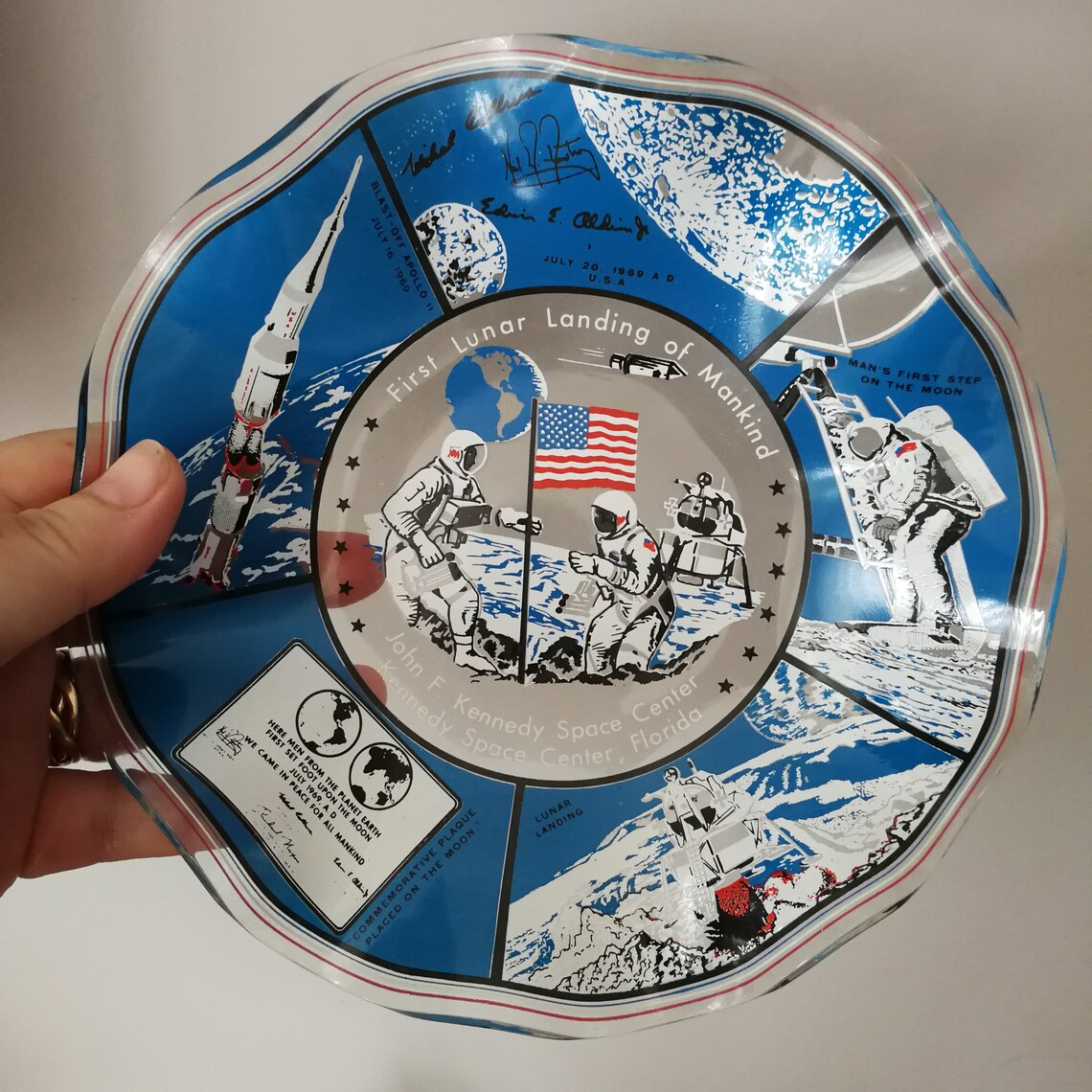 Apollo Lunar Landings Commemorative Glass Plate American - Etsy UK