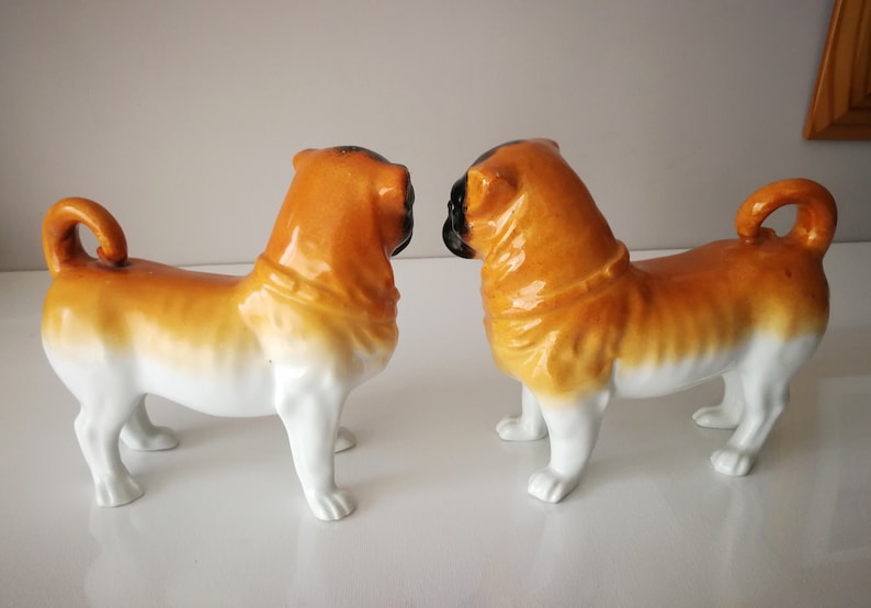 Pair of Antique Ceramic Pug Dogs Bavarian - Etsy
