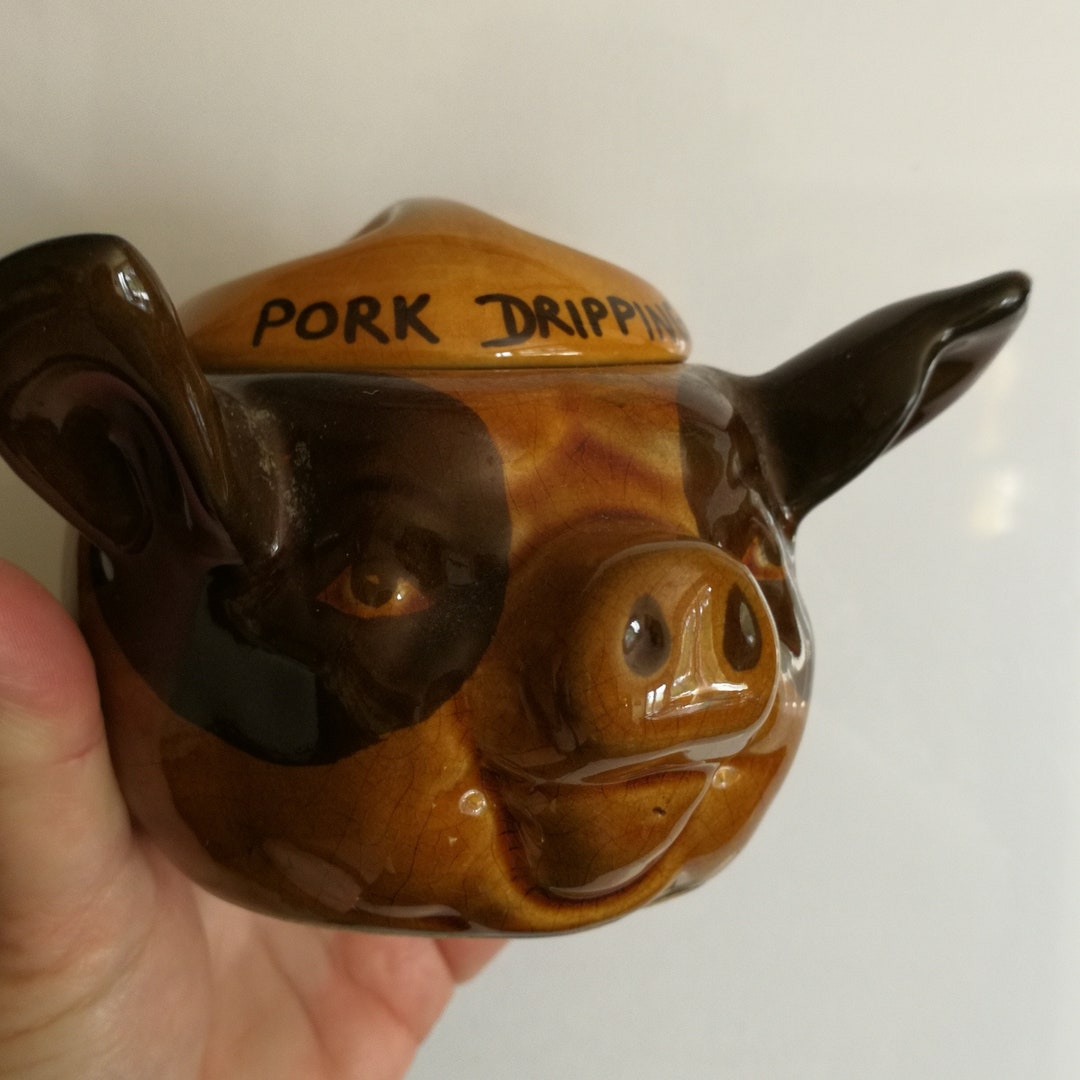 Vintage Szeiler Pottery Storage Jar Pork Meat Dripping in the Shape of ...