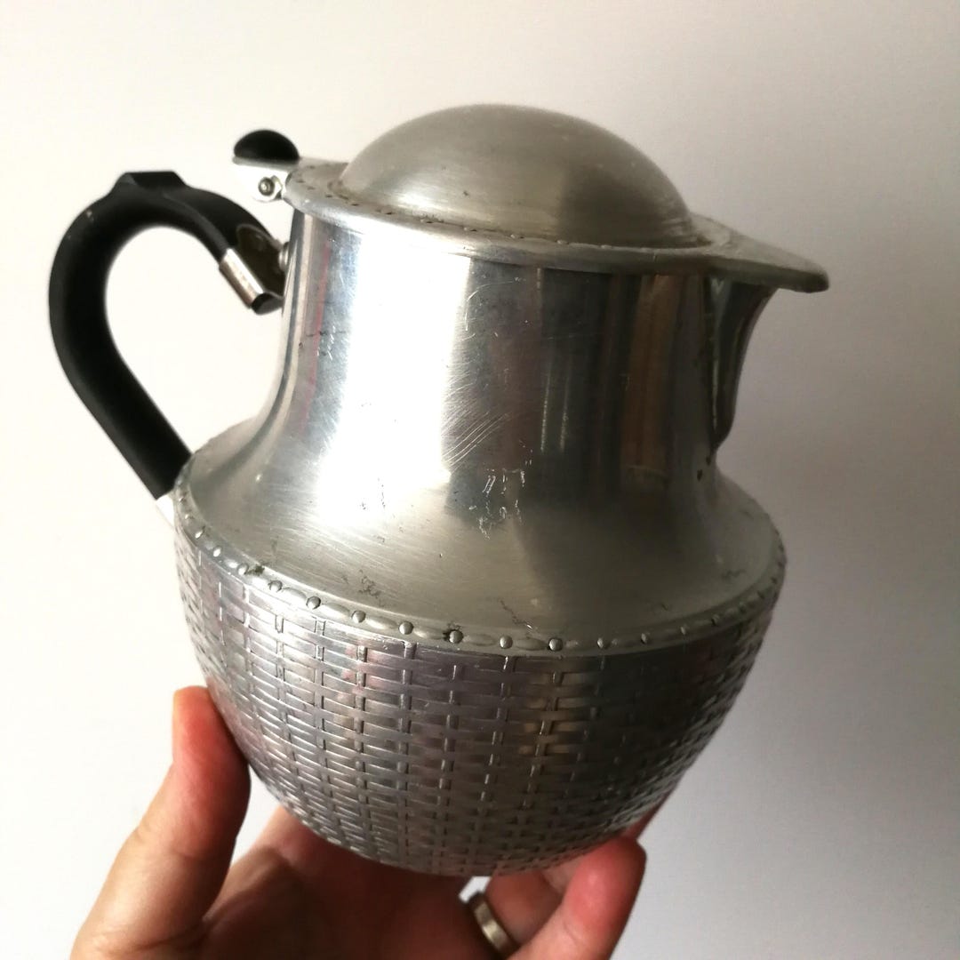 Small Swan Brand Wikka Basket Design Shabby Chic Vintage Aluminium Tea ...