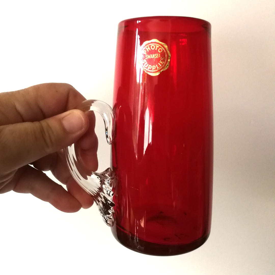 Vintage Whitefriars Ruby Red Glass Jug - 1960s Retro Vase - Etsy UK