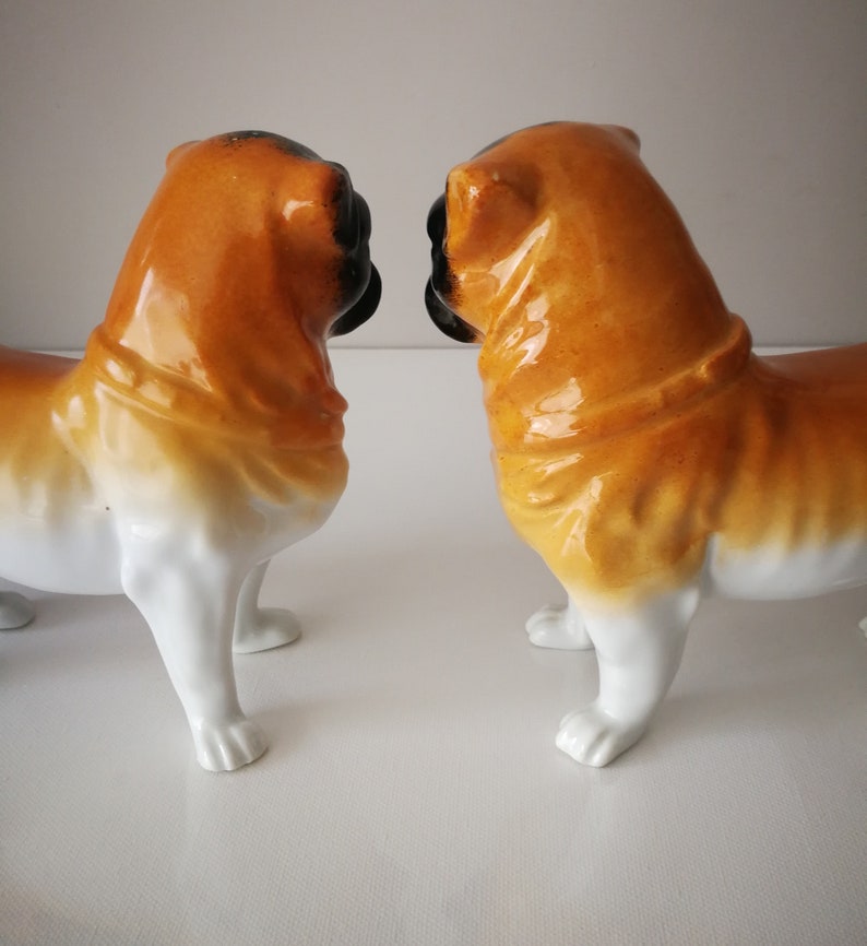 Pair of Antique Ceramic Pug Dogs Bavarian - Etsy