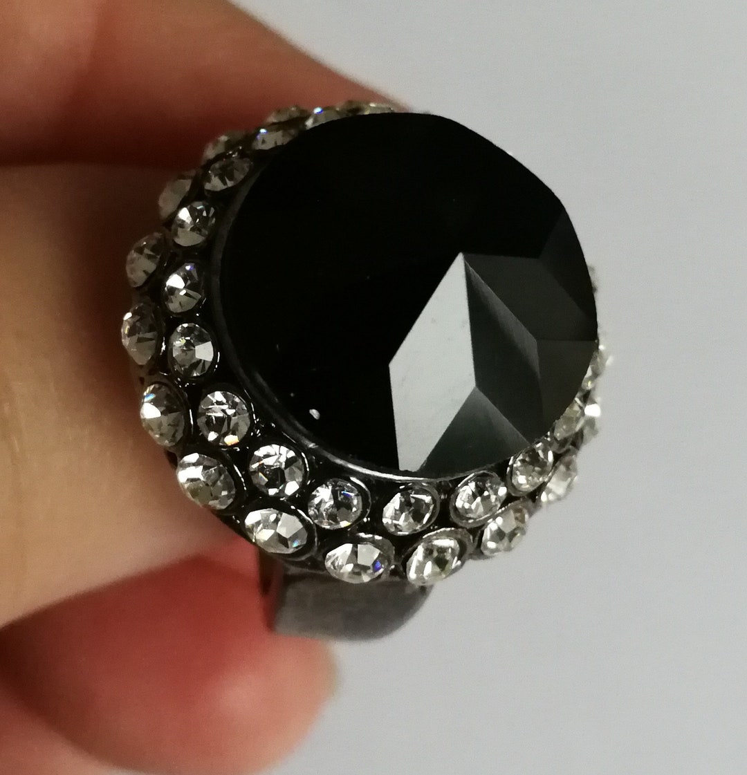 Round Black Chunky Funky Ring - Etsy UK