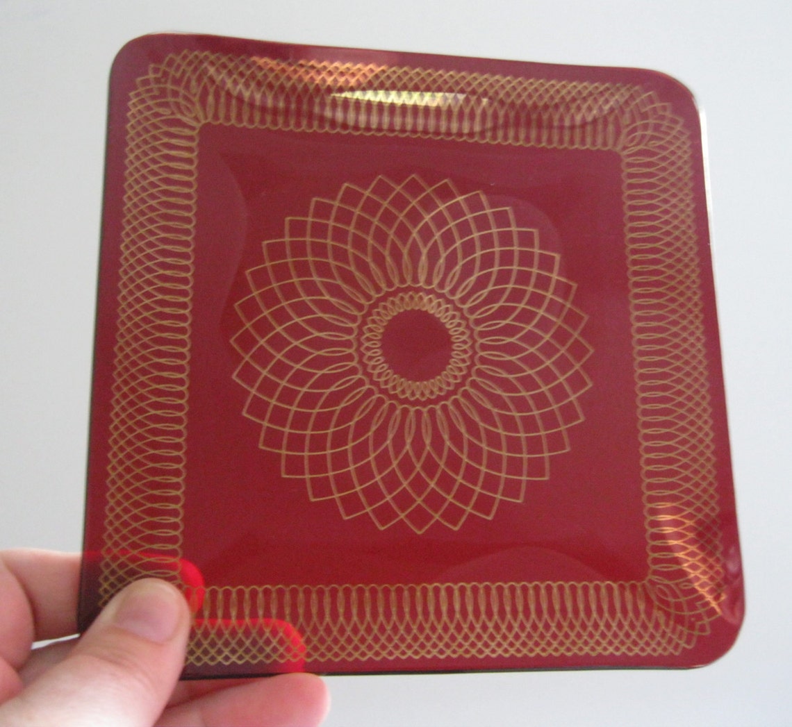 Gorgeous Stunning Fiesta Ruby Red CHANCE BROTHERS Glass Gold - Etsy UK