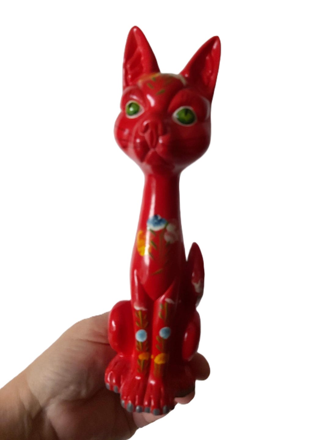 Vintage Kitsch Red Cat Figurine, Hand-painted China, 1950s Decor - Etsy