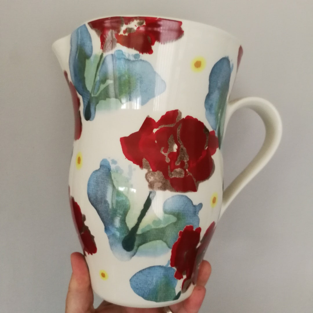 Large Pitcher Vase With Poppy Design Ideal for Large Flower Display - Etsy