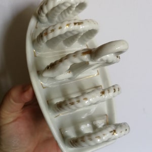 Antique Vintage White China Toast Rack in the Shape of a Boat With ...