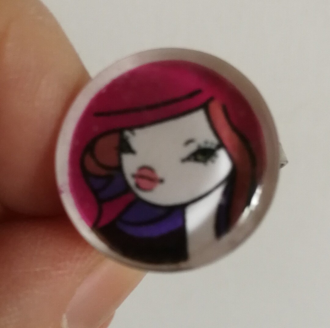 Ring Pretty Plastic Cartoon Ring Adjustable White Metal Great Stocking ...