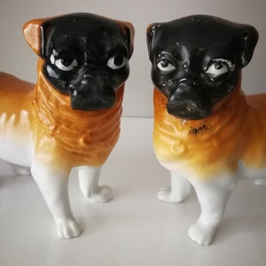 Pair of Antique Ceramic Pug Dogs Bavarian - Etsy