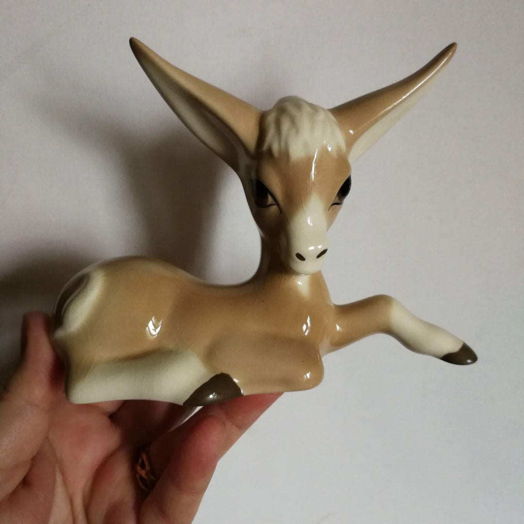 Vintage Szeiler Beige Donkey Figurine Porcelain Made in - Etsy