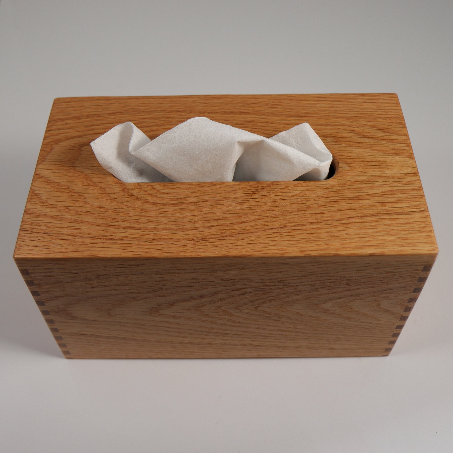 Solid Texas Flatsawn Oak - Handmade Tissue Box Cover Holder - Rectangle ...