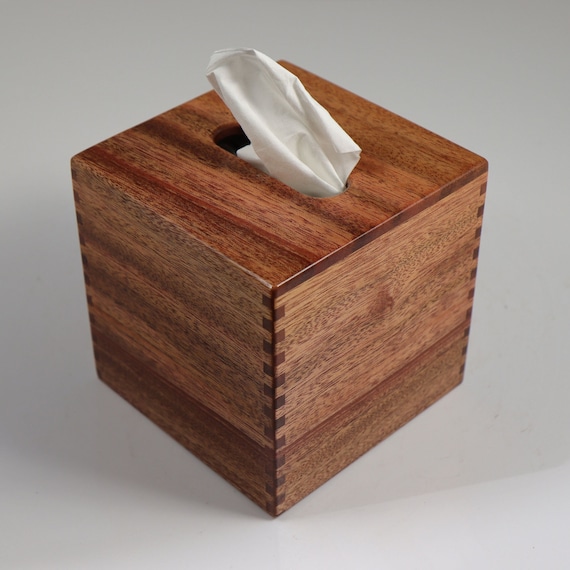 Solid African Mahogany Handmade Tissue Box Cover Small | Etsy