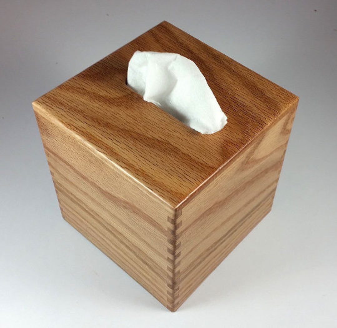 Solid Texas Flatsawn Oak - Handmade Tissue Box Cover Holder - Small ...