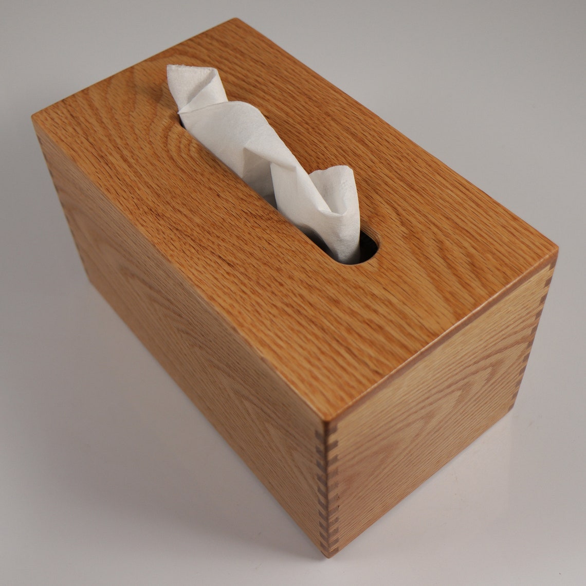 Solid Texas Flatsawn Oak - Handmade Tissue Box Cover Holder - Rectangle ...
