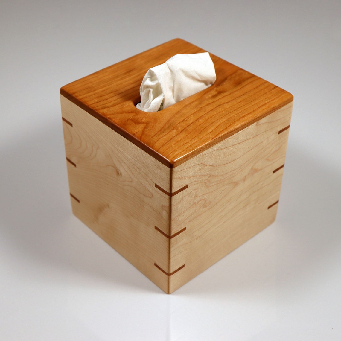 Solid Cherry Top Solid Tiger Maple Sides Cherry Splines | Etsy