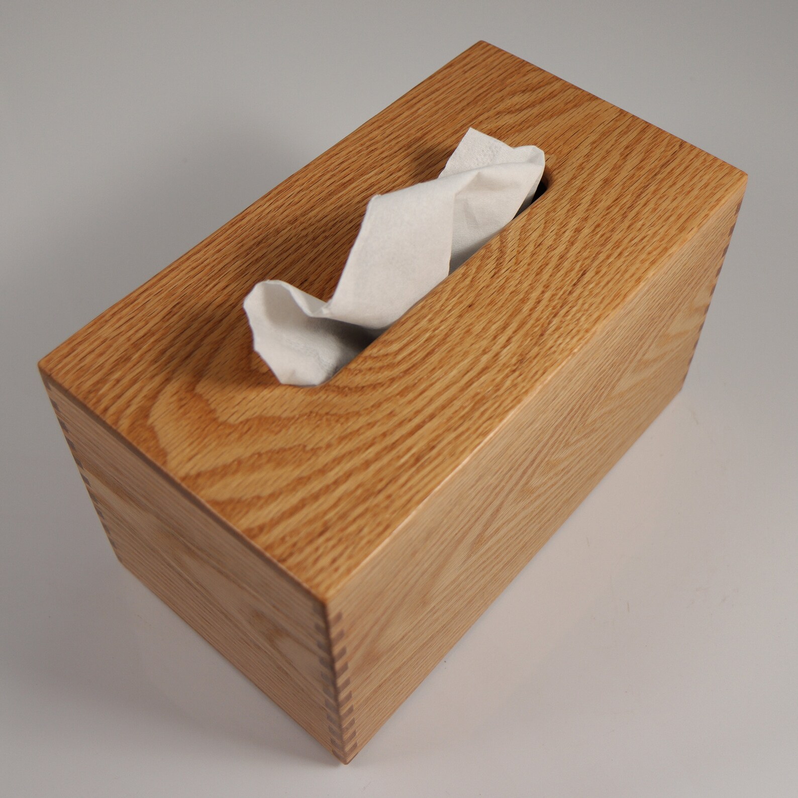 Solid Texas Flatsawn Oak - Handmade Tissue Box Cover Holder - Rectangle ...